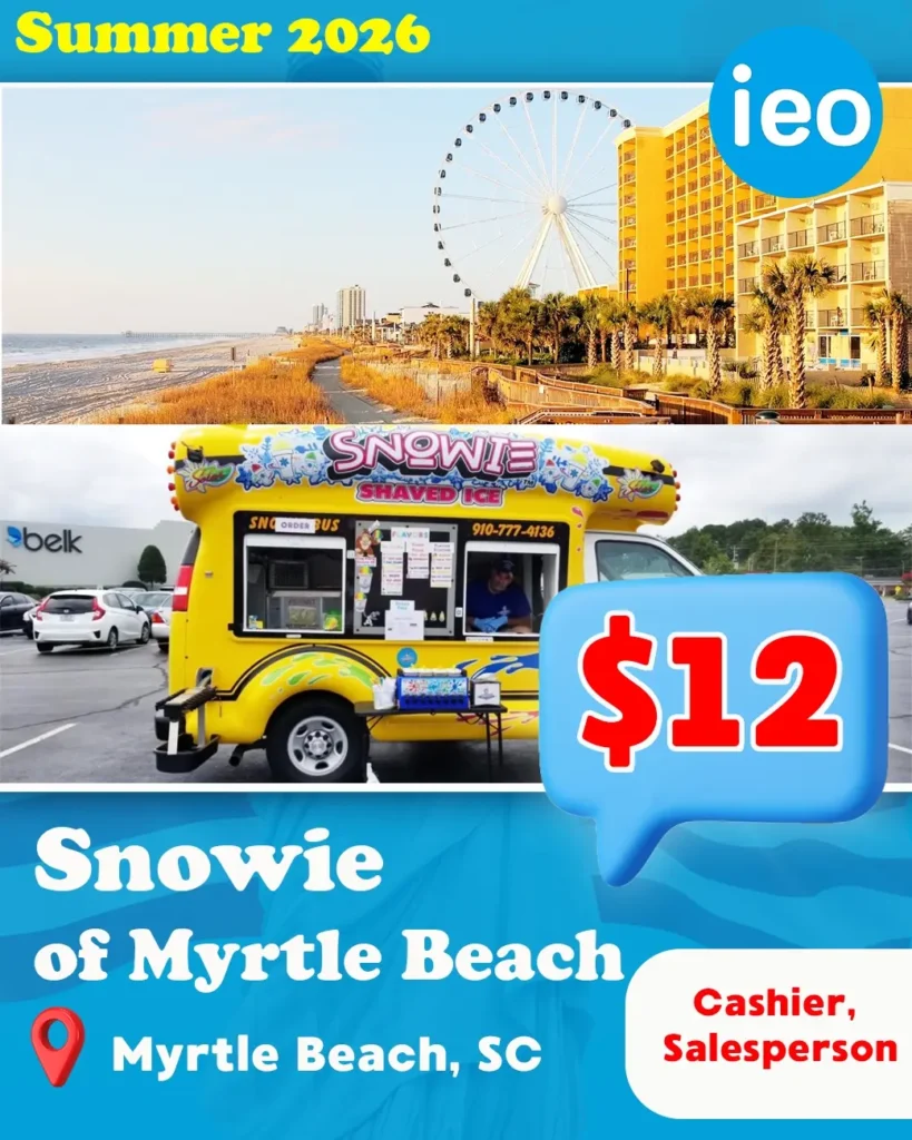 Snowie of Myrtle Beach - IEO WORK TRAVEL – WORK AND TRAVEL USA